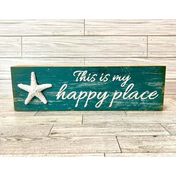 young's | Accents | Beach Ocean Theme Decor Sign This Is My Happy Place ...